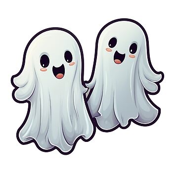 "Two Cute Ghosts" Sticker for Sale by Genoslugcs | Redbubble