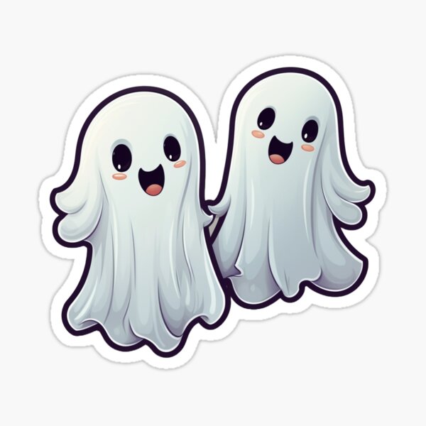 "Two Cute Ghosts" Sticker for Sale by Genoslugcs | Redbubble