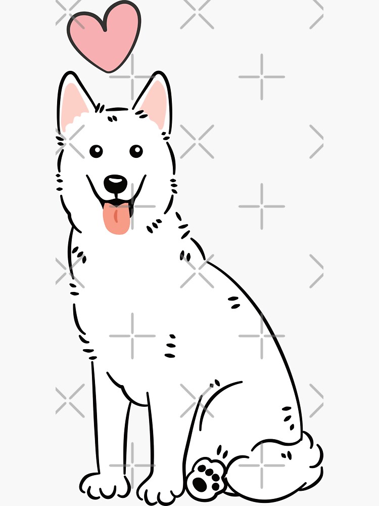 "Love White Siberian Husky Dog" Sticker for Sale by Lulupainting ...