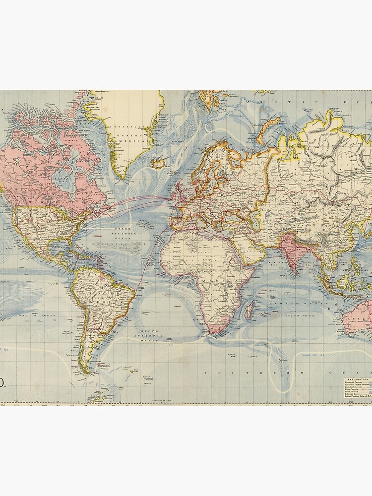 "Vintage Map of The World (1883)" Tapestry for Sale by BravuraMedia ...