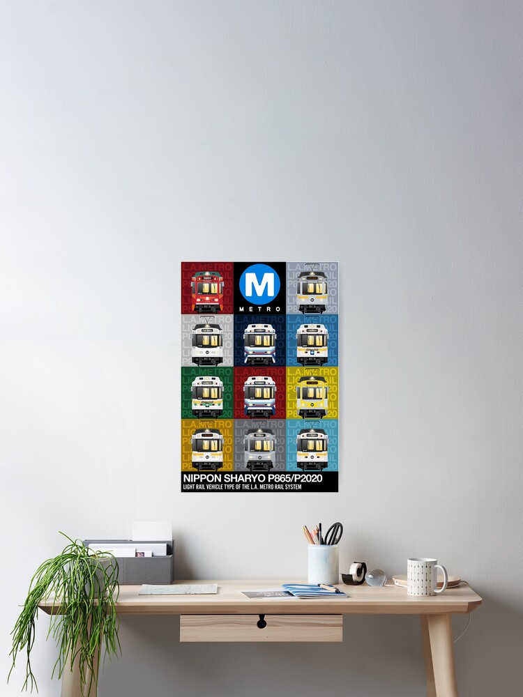 "Los Angeles Metro Rail Nippon Sharyo P865/P2020 Train Collage" Poster ...