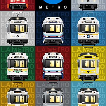 "Los Angeles Metro Rail Nippon Sharyo P865/P2020 Train Collage" Poster ...