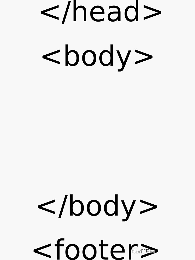 "HTML TAG programmer baby head body abdomen feet" Sticker for Sale by ...