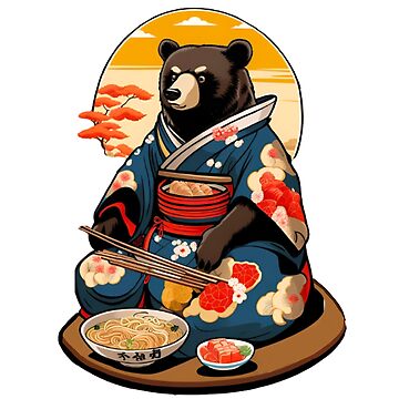 "Cute bear in kimono samurai japan" Essential T-Shirt for Sale by ...