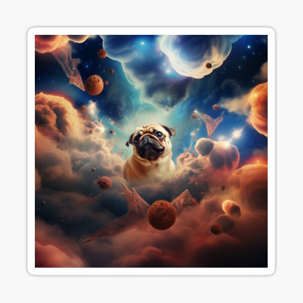 "Pug in Space" Sticker for Sale by SicilianoPlus | Redbubble