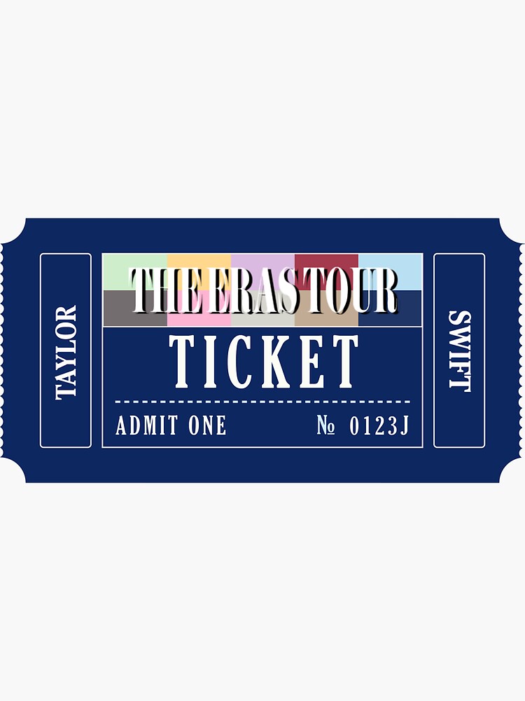 "eras tour ticket" Sticker for Sale by hadleygies | Redbubble