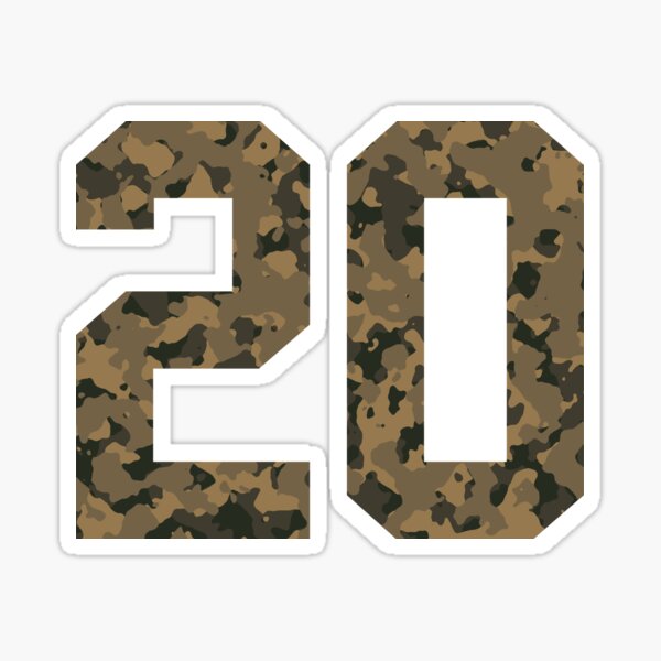 "Army Camouflage Number 20 - Sports Numbers" Sticker for Sale by ...