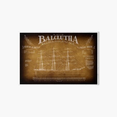 "Historic Fully-Rigged Ship BALCLUTHA Blueprint 1886" Art Board Print ...
