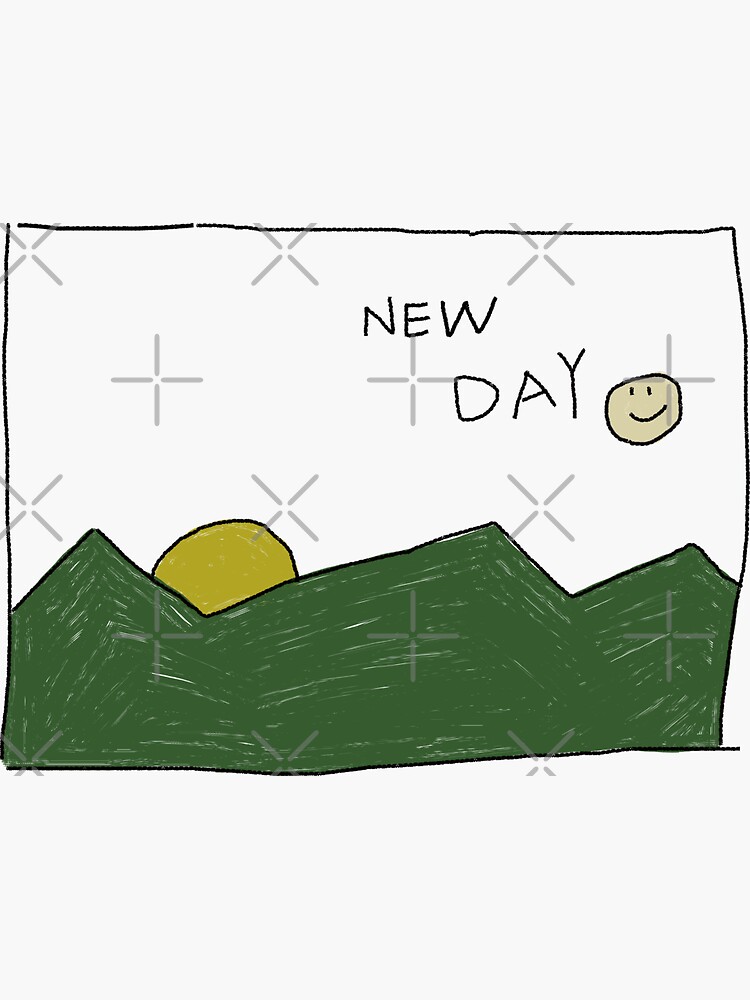 "NEW DAY" Sticker for Sale by shentaitai | Redbubble