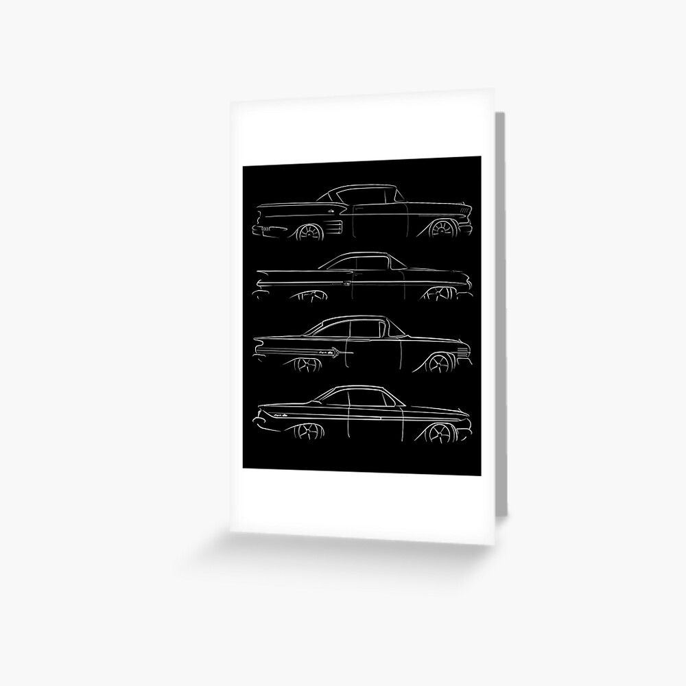 "The Evolution of the Impala: 1958-1961 (profile stencil, white ...