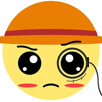 "Strawhat Luffy Thinking Emoji" Sticker for Sale by ICsIcons | Redbubble