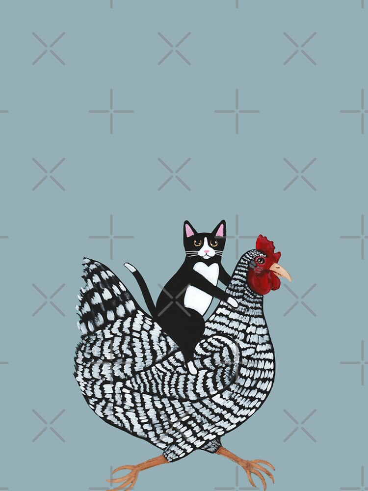 "Tuxedo Cat Chicken Ride" iPhone Case for Sale by kilkennycat | Redbubble
