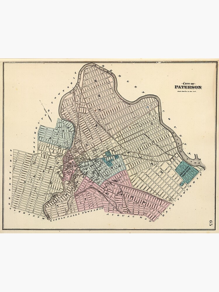 "Vintage Map of Paterson New Jersey (1872)" Poster by BravuraMedia ...