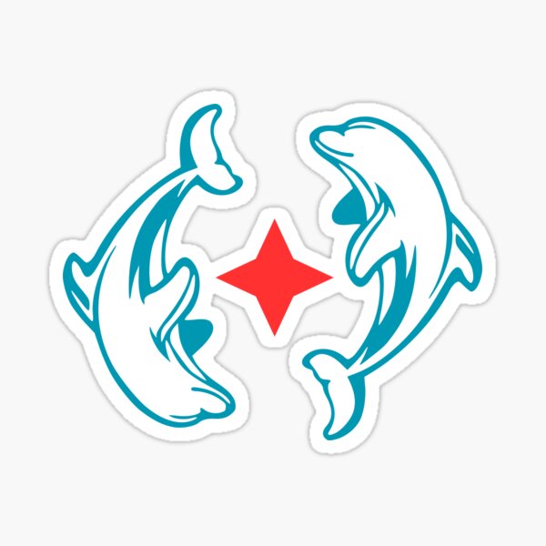 "Dolphins synergy with star" Sticker for Sale by julian-4943 | Redbubble
