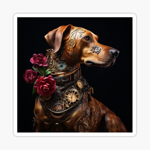 "Rhodesian Ridgeback steampunk " Sticker for Sale by TheFunkyDog ...