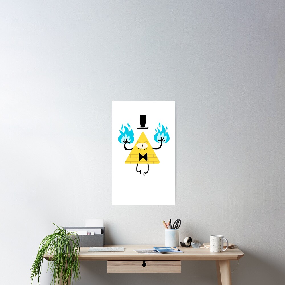 "Bill Cipher with blue fire" Poster for Sale by EtheriumArt | Redbubble