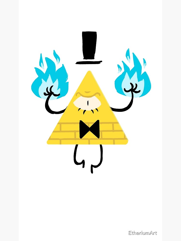 "Bill Cipher with blue fire" Poster for Sale by EtheriumArt | Redbubble