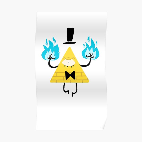 "Bill Cipher with blue fire" Poster for Sale by EtheriumArt | Redbubble