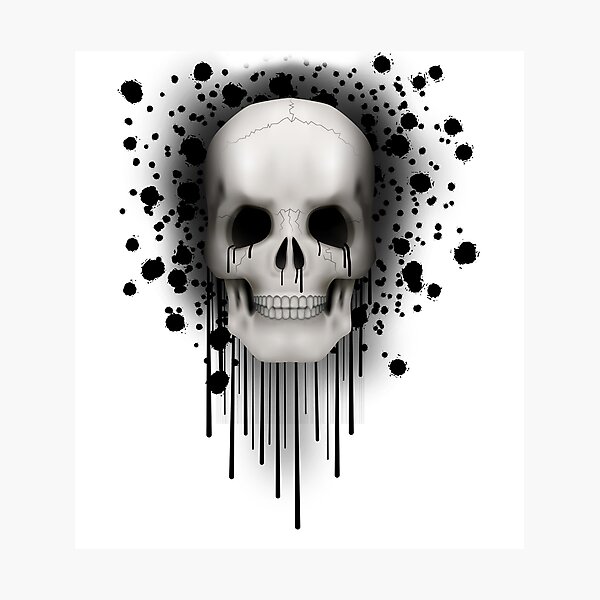 "Skull (splatter & drips)" Photographic Print by surreal77 | Redbubble