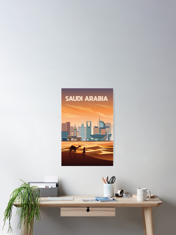 "Saudi arabia desert city travel poster wall art" Poster for Sale by ...