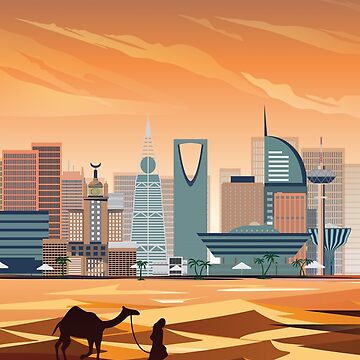 "Saudi arabia desert city travel poster wall art" Poster for Sale by ...