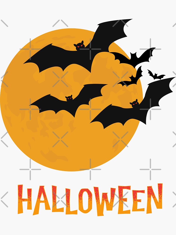 " White Batty Halloween-Fright Night Fun" Sticker for Sale by ...
