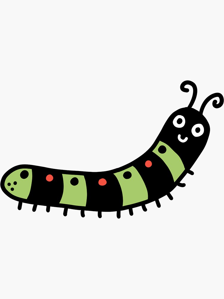 "Cute Caterpillars Bug" Sticker for Sale by CuddlesAndLearn | Redbubble