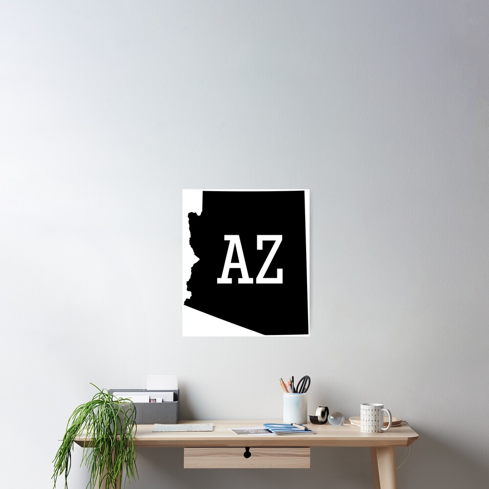 "Arizona State Map AZ Abbreviation" Poster by Chocodole | Redbubble