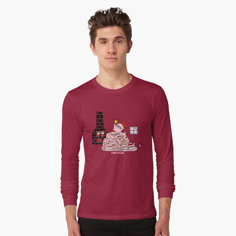 "Giddy Piggies Christmas Tree" Greeting Card for Sale by loopcreations | Redbubble