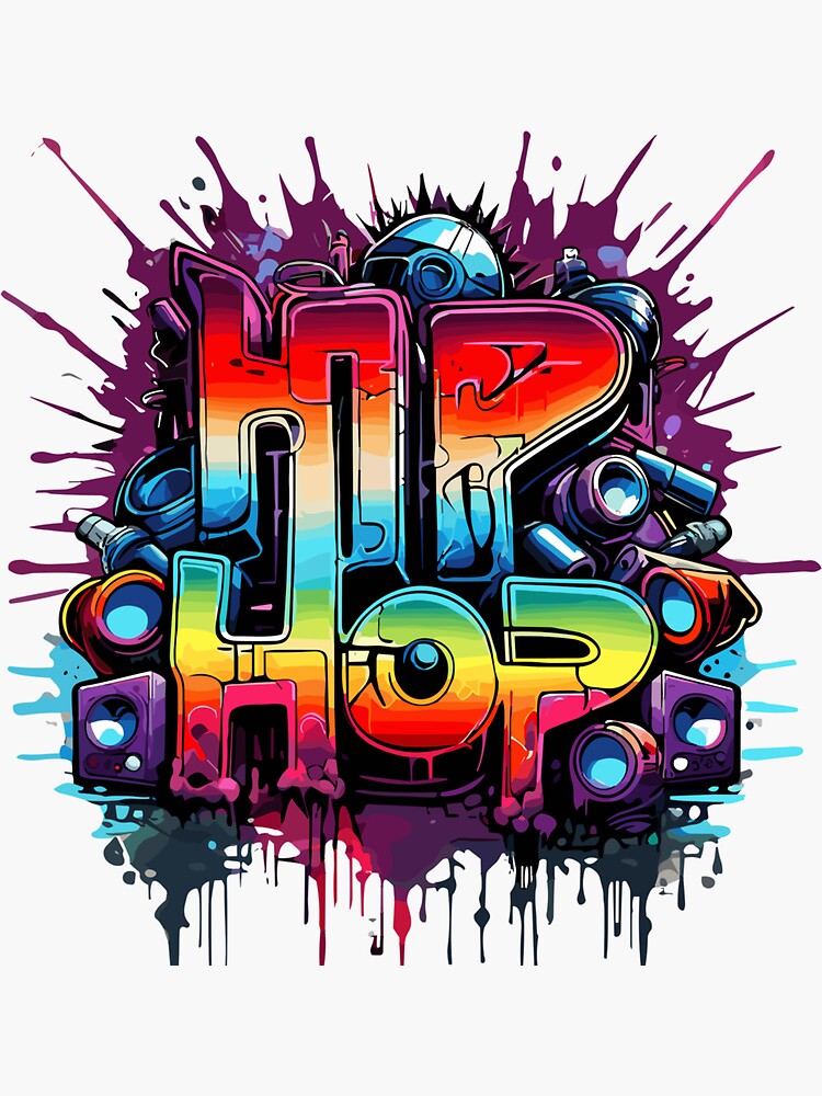"Hip-Hop, Graffiti art, Cyberpunk." Sticker for Sale by LucianSilas ...