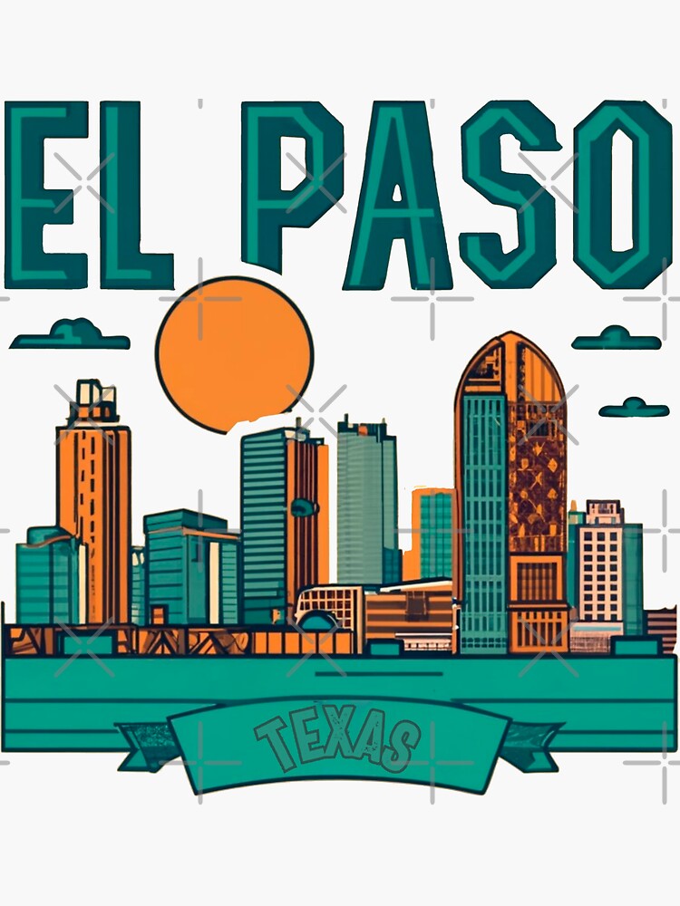 "El Paso, Texas | City Drawing" Sticker for Sale by CircinusStore ...