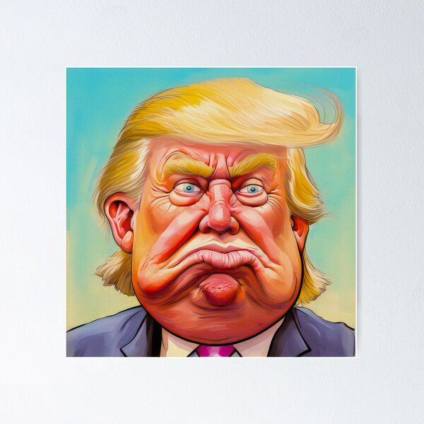 " caricature art of Donald Trump 3" Poster for Sale by Nora Gad | Redbubble