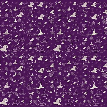 "Witch Hats Galore: Halloween Witchy Pattern Purple" Sticker for Sale ...