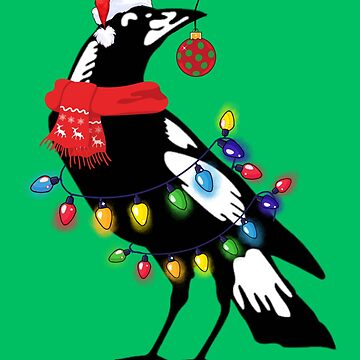 "Extra Festive Magpie, Xmas magpie - Australian Christmas " Sticker for ...
