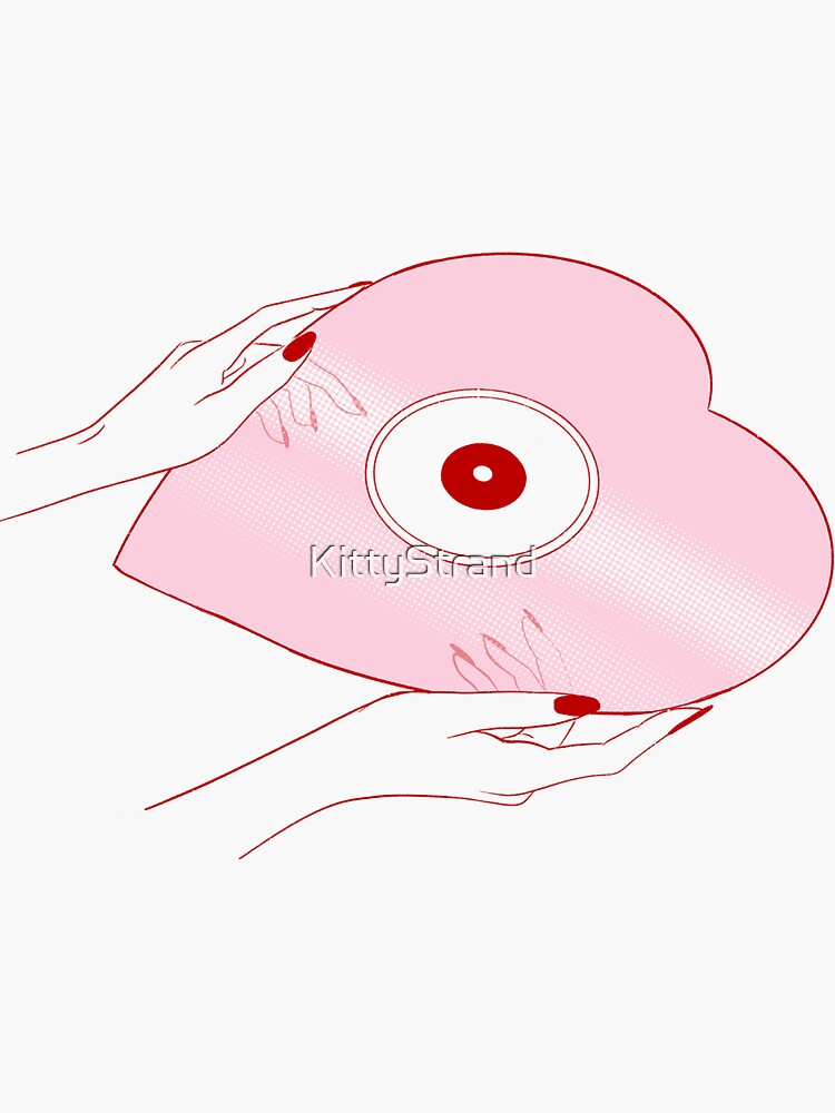 "Heart Shaped Vinyl | Lover Art | Vintage Love Songs " Sticker for Sale ...