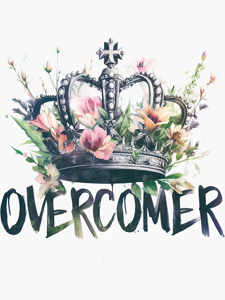 "Overcomer, Victory Crown with Flowers" Sticker for Sale by ...