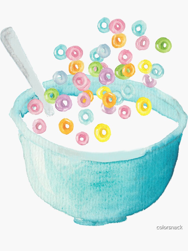 "Watercolor Fruit Loops - Cereal Lover - Watercolor Food Illustration ...
