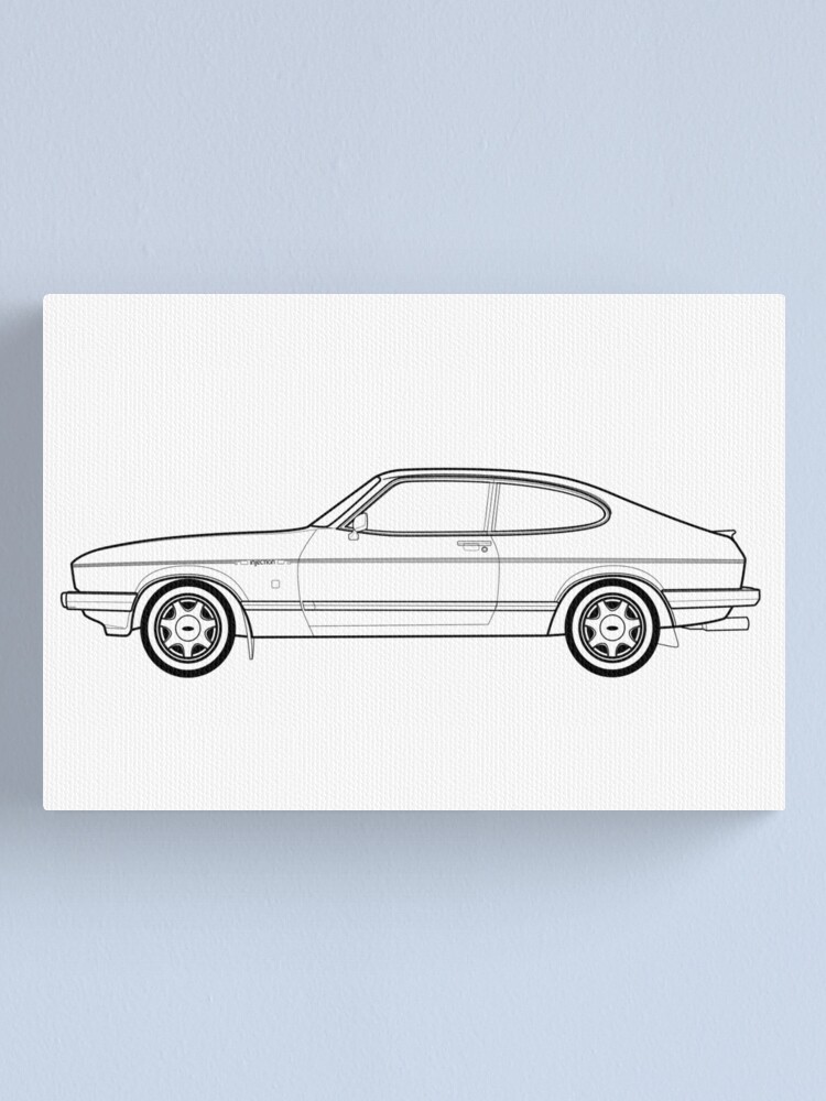 "Ford Capri 2.8 inj Outline Artwork" Canvas Print for Sale by ...