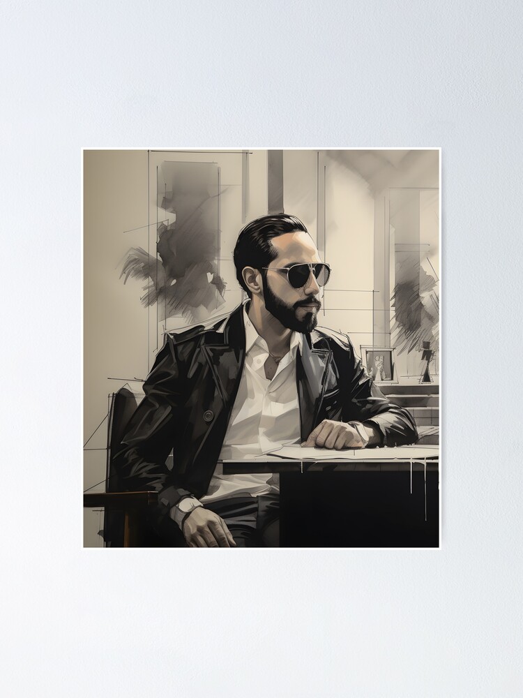 "Monochrome art by Nayib Bukele" Poster by inkArtistryfine | Redbubble
