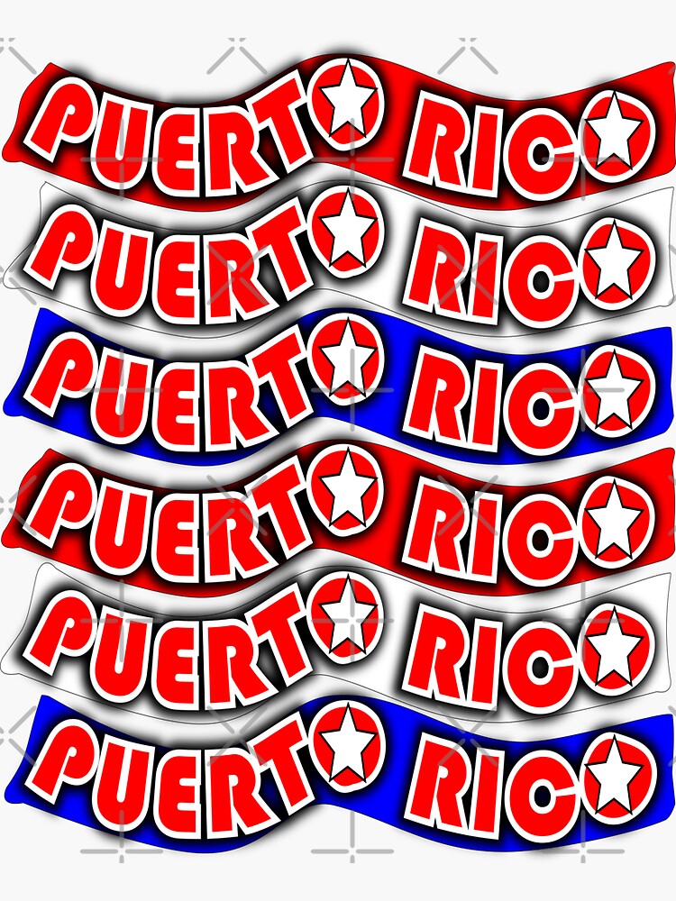 "Puerto Rico wavy letters" Sticker for Sale by Verle-art | Redbubble
