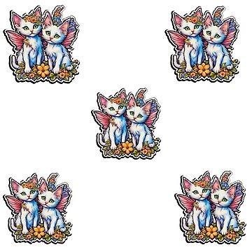 " Fall Fairy Cats No. 006 Sticker Pack of 5" Sticker for Sale by ...