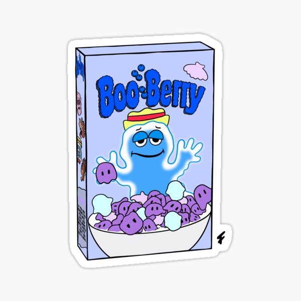 "Booberry Cereal Box" Sticker for Sale by The Abysmall | Redbubble