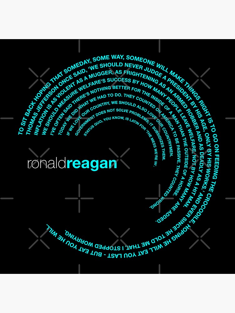 "Ronald Reagan famous quotes poster [aqua]" Sticker for Sale by ...