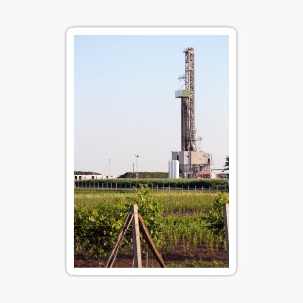 "oilfield with land oil drilling rig" Sticker by goceris | Redbubble