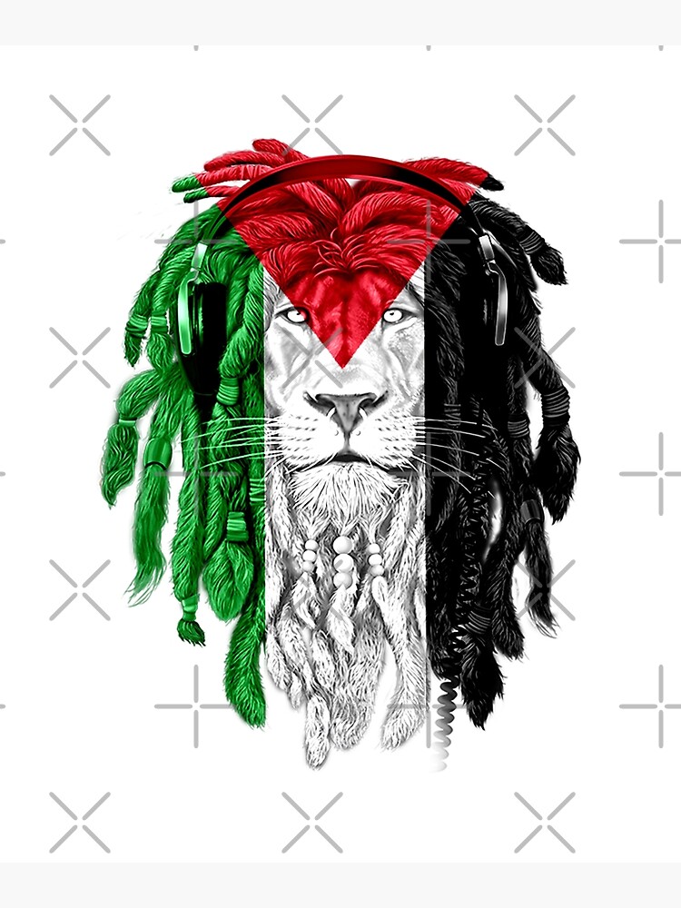 "lion Flag Of Palestine - Gift For Palestinian From Palestine ...