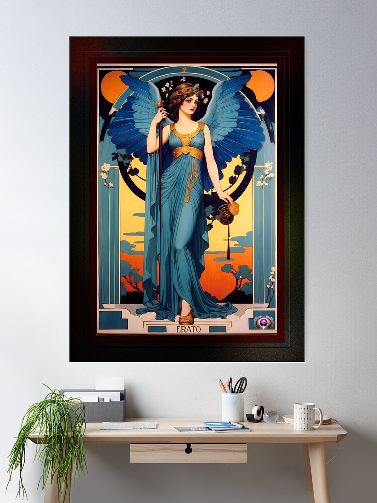 Erato Greek Muse Of Poetry Art Deco Poster Art AI Concept Art by ...