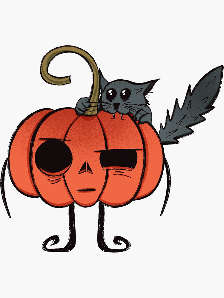 "Pip & Cat" Sticker for Sale by GrumpyPip | Redbubble