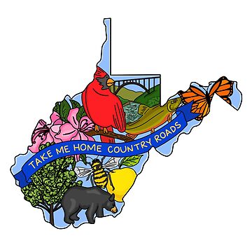 "West Virginia State Symbols" Sticker for Sale by fiberandgloss | Redbubble