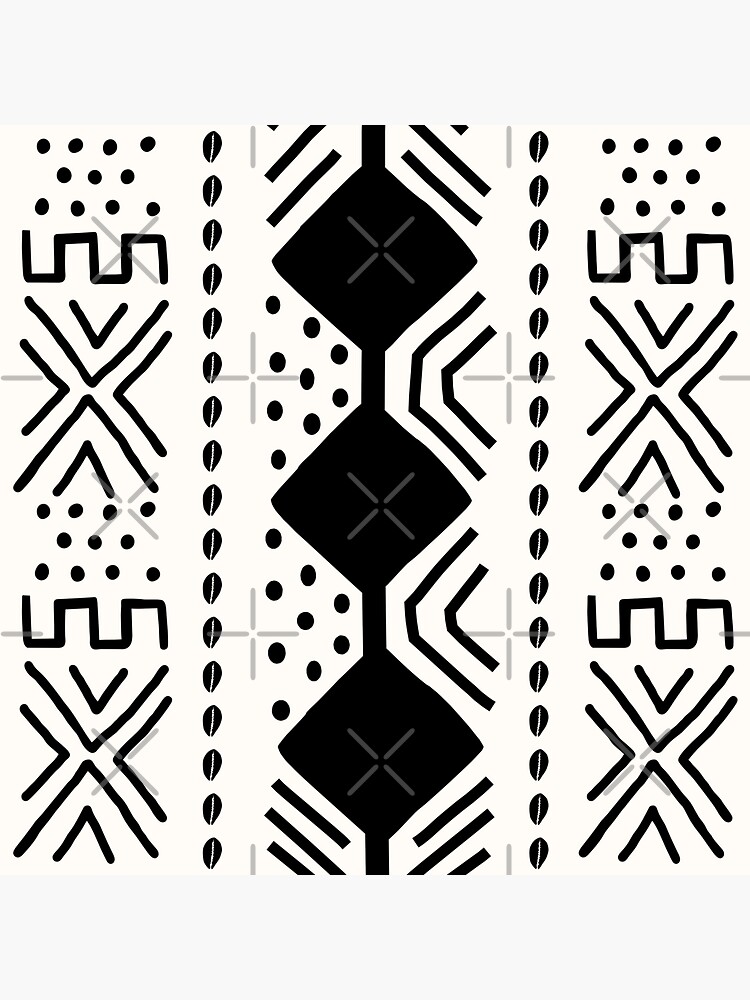 "White Mud Cloth African Style Bogolan Design" Sticker for Sale by ...