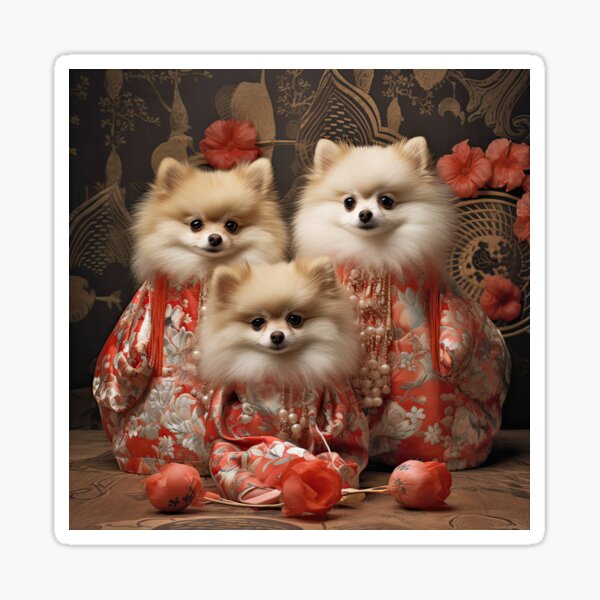 "Chinese Pomeranian" Sticker for Sale by Arthoughts | Redbubble